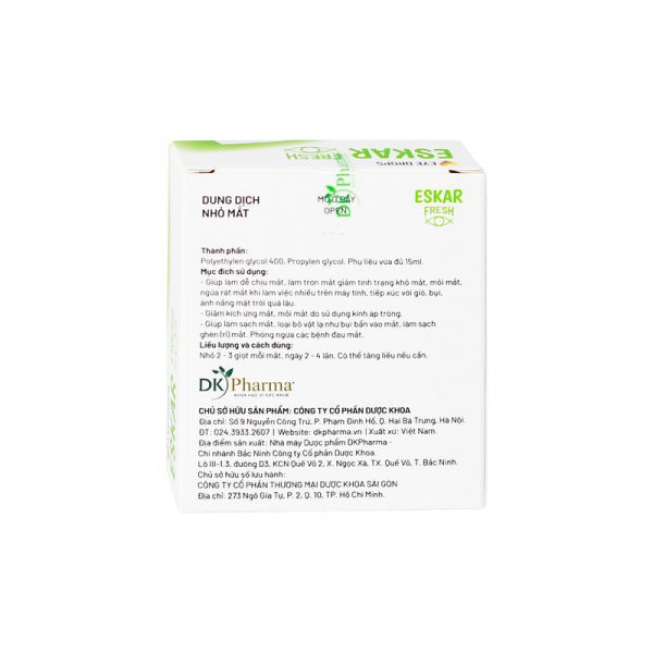 Dung dịch nhỏ mắt Eskar Fresh - Công ty Cổ phần Dược Khoa DK Pharma